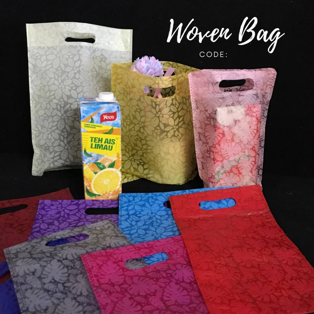 100pcs : Beg Goodies Kawin Woven Bag | Beg Jajan Sesuai isi air kotak ...