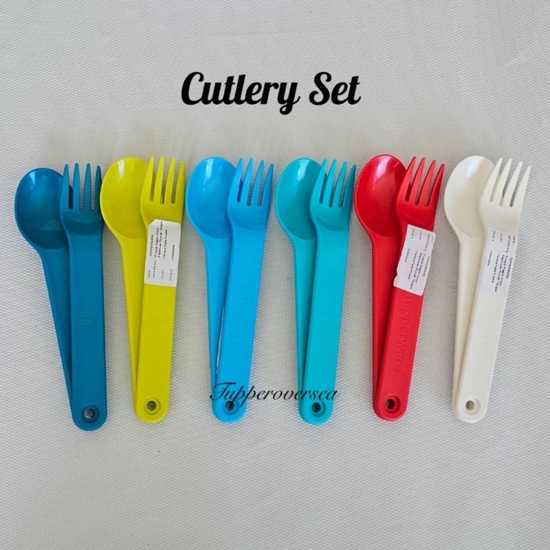 Tupperware Cutlery Set -Light Blue / Oren / Purple / Green / Red ...