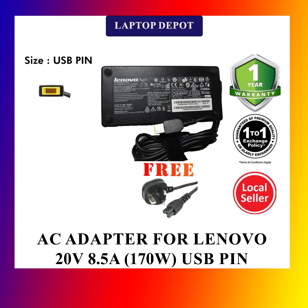 Lenovo ThinkPad Y700 W541 W540 45N0558 20V 8.5A (USB TIPS) 170W Adapter ...