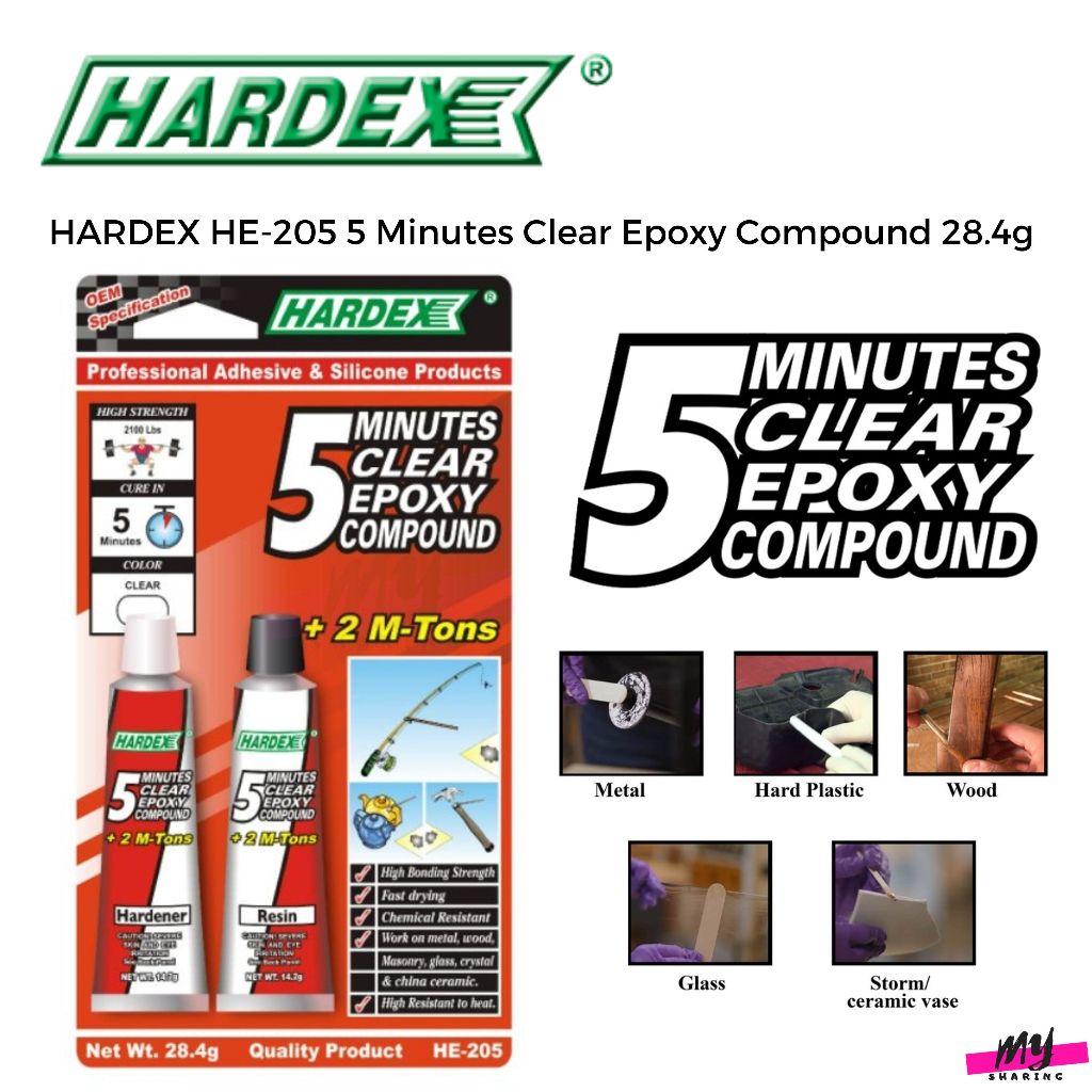 HARDEX HE-205 5 Minutes Clear Epoxy Compound 28.4g | Shopee Malaysia