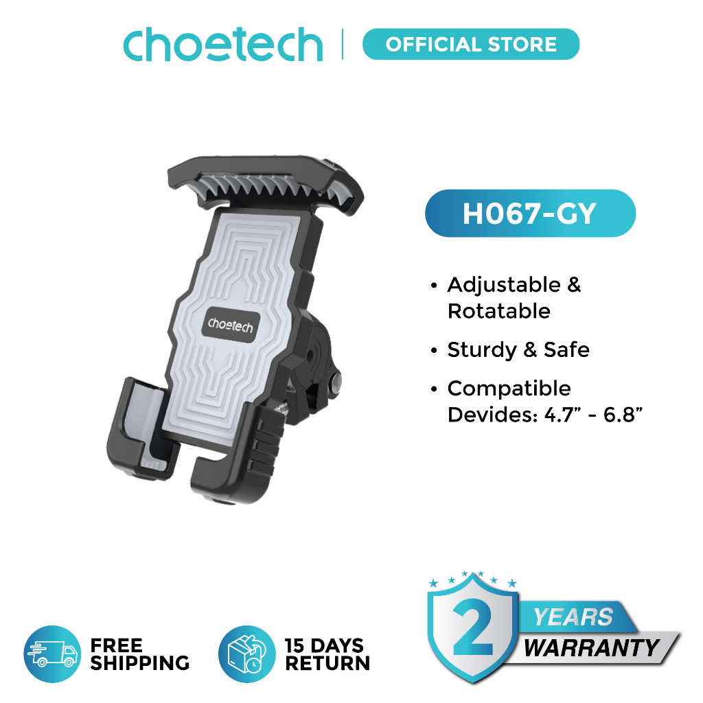 CHOETECH H067-GY Adjustable Mobile Stand for Bicycle / Motor / Bike / E-Bike / Scooter | Shopee ...