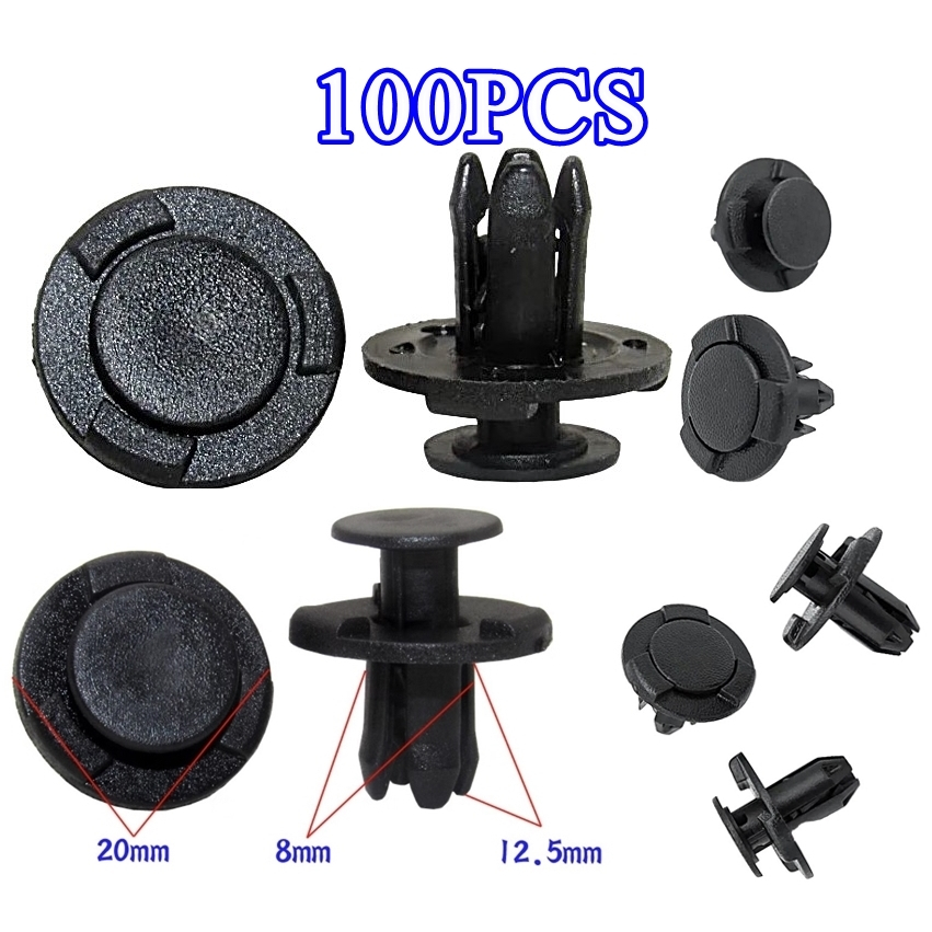 100PCS Car Clip Bumper Fastener Clip 8mm Almera Navara Livina Penel ...