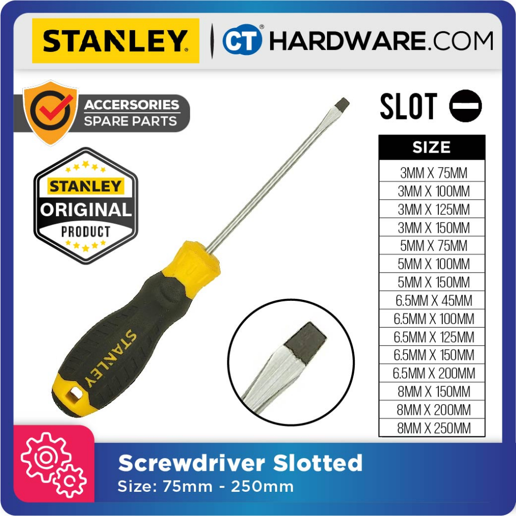 STANLEY STMT608 CUSHION GRIP SLOTTED STANDARD SCREW DRIVER (-) | LENGTH ...