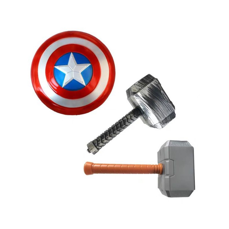 Marvel Avengers Endgame Captain America Shield Thor Hammer Action ...