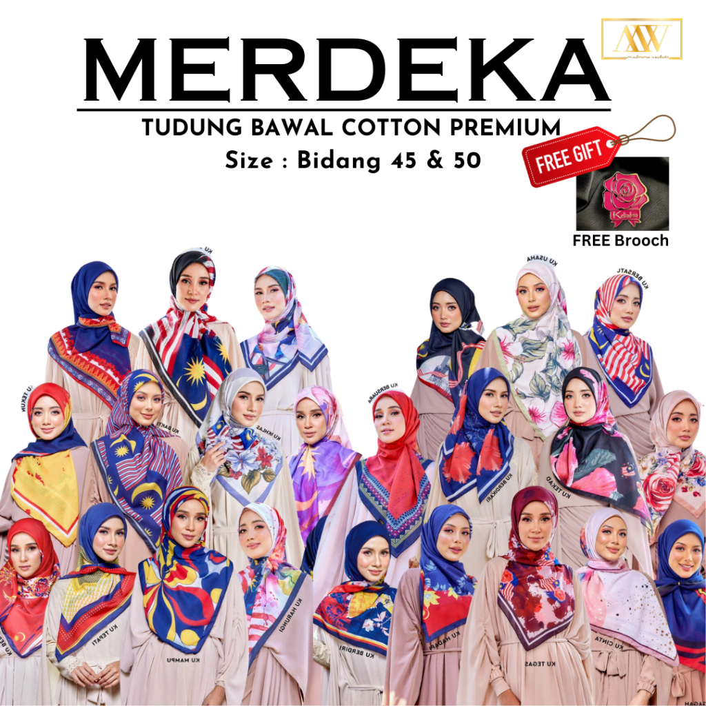 Tudung Bawal Kekaboo,Bawal Edisi Merdeka 2023,Bawal Merdeka Wanita ...