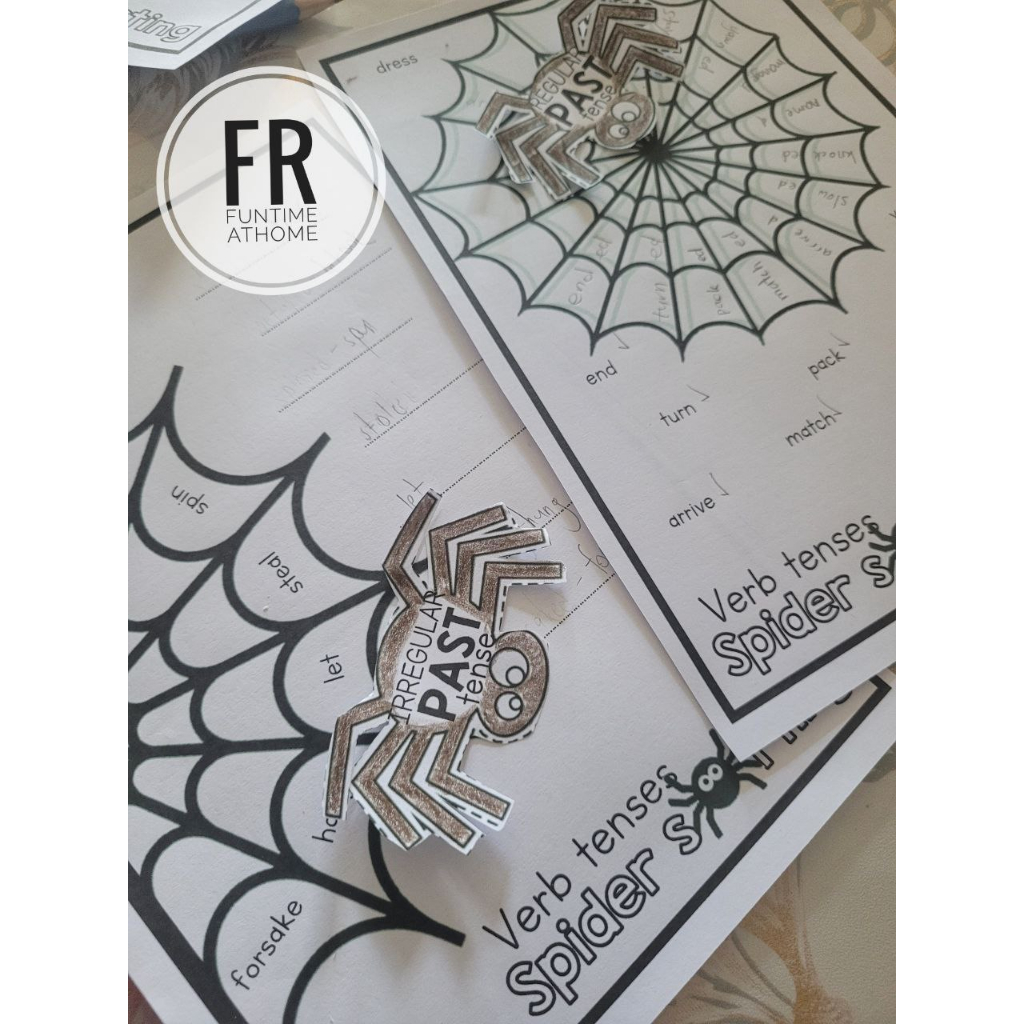 [PRINTABLE PDF] English - Verb Tenses Spider Sorting, Regular and ...