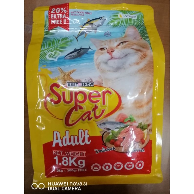 1.8kg Best in SHOW Supercat cat Adult Delicious Real Fish dry cat food ...