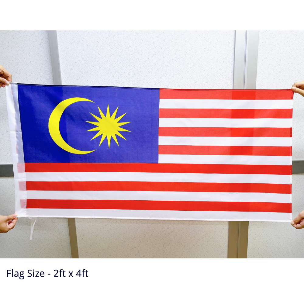 Bendera Malaysia Flag (Polyester) Banting Flag 12pcs Hand Flag 2 Size ...