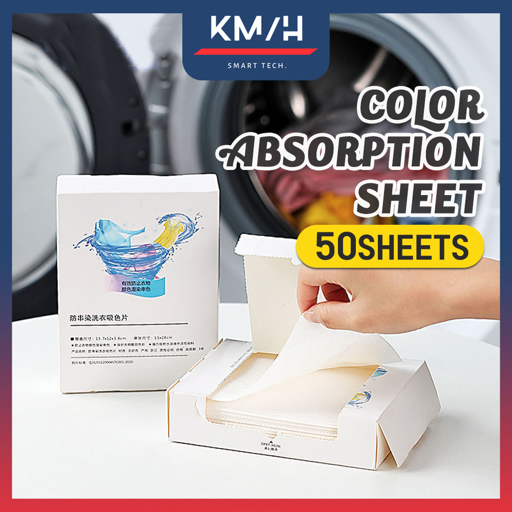 50pcs Color Absorption Sheet Washing Machine Laundry👚Cloth Anti Dyeing🧦 ...