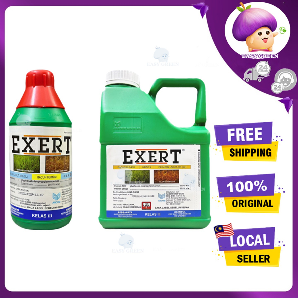 1L/4L EXERT (GLYPHOSATE-ISOPROPYLAMMONIUM 41.0%) /RACUN RUMPAI/WEED ...
