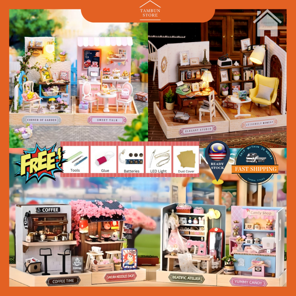 [Corner of Happiness ] DIY Dollhouse Miniature Dust Cover Mini House ...