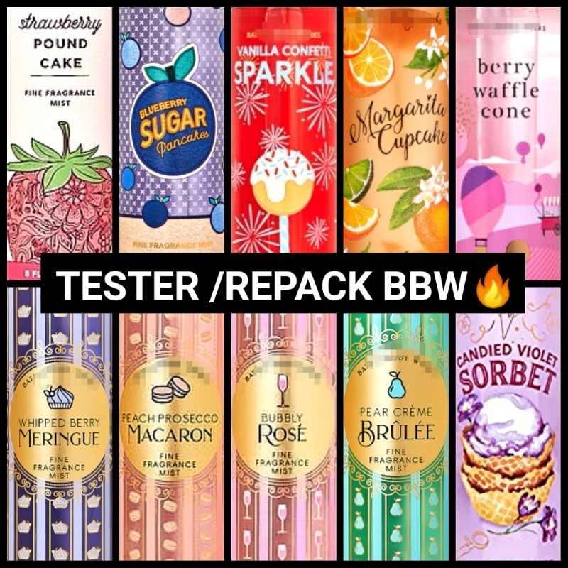 BBW TESTER REPACK (ISIAN SEMULA) BODY MIST BBW (CAKEY/FOOD SCENT ...