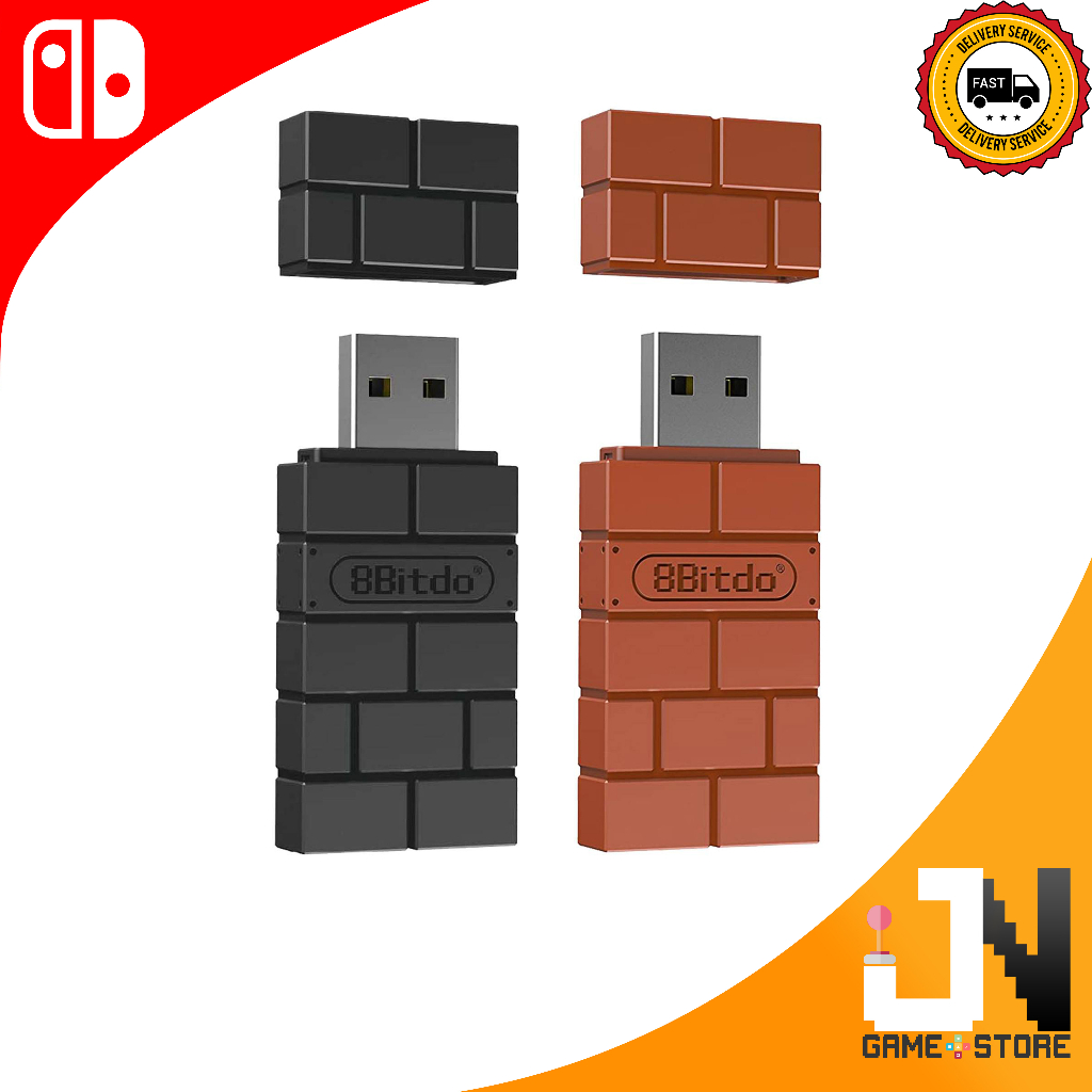 8Bitdo USB Wireless Adaptor 2 Black / Brown For Dualsense / XBOX Series ...