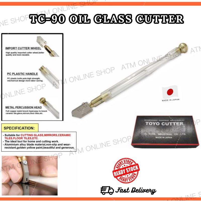 TC-90 OIL GLASS CUTTER - TOYO CUTTER - MATA PISAU POTONG CERMIN TILE ...