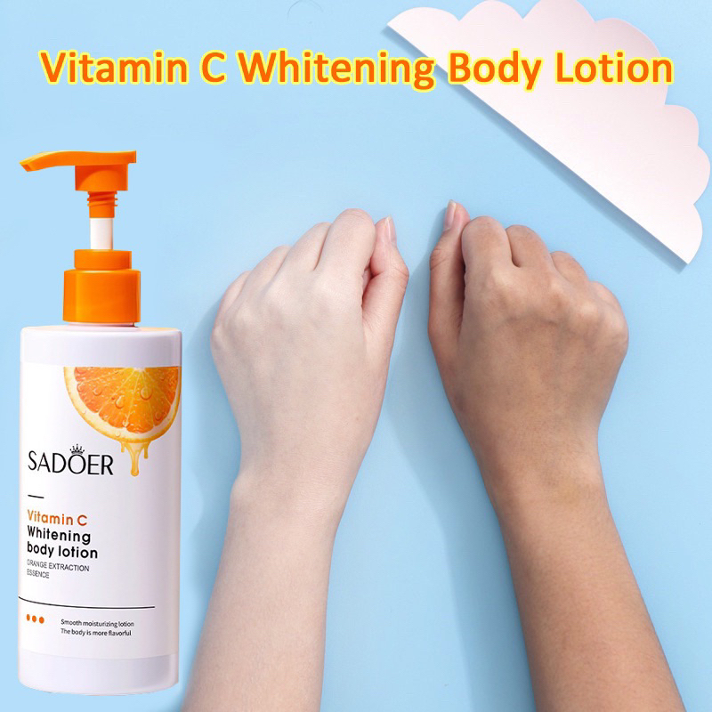 SADOER Vitamin C Whitening body lotion Body Milk 250ml moisturizing brightening skin whole body ...