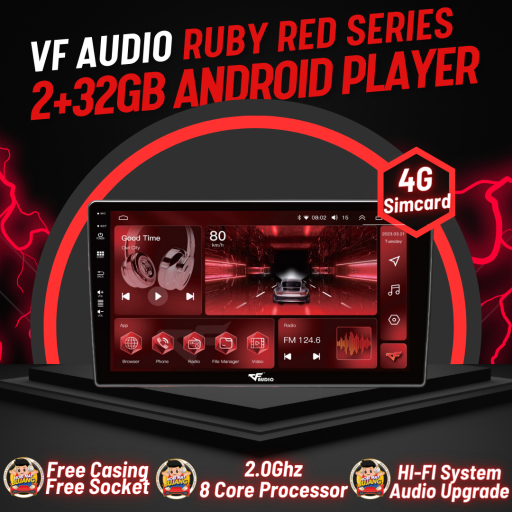 VF Audio Ruby Red Series Android Player QLED 2+32GB Android 11 Octa ...