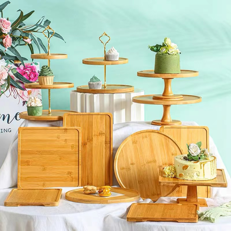 Ready Stock INS Natural Bamboo Wood Cake Stand Multi-Layer High Tea ...