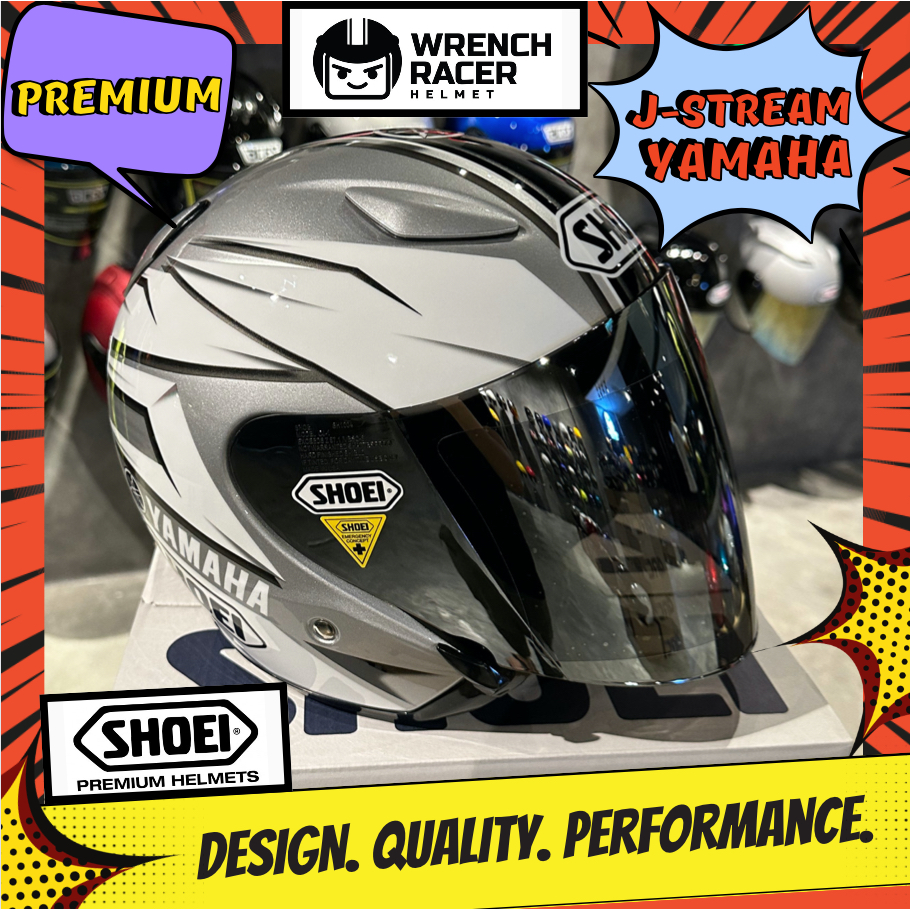 Helmet SHOEI JSTREAM Yamaha - Blue / Silver / Red / Visor SHOEI CJ1 (1 ...