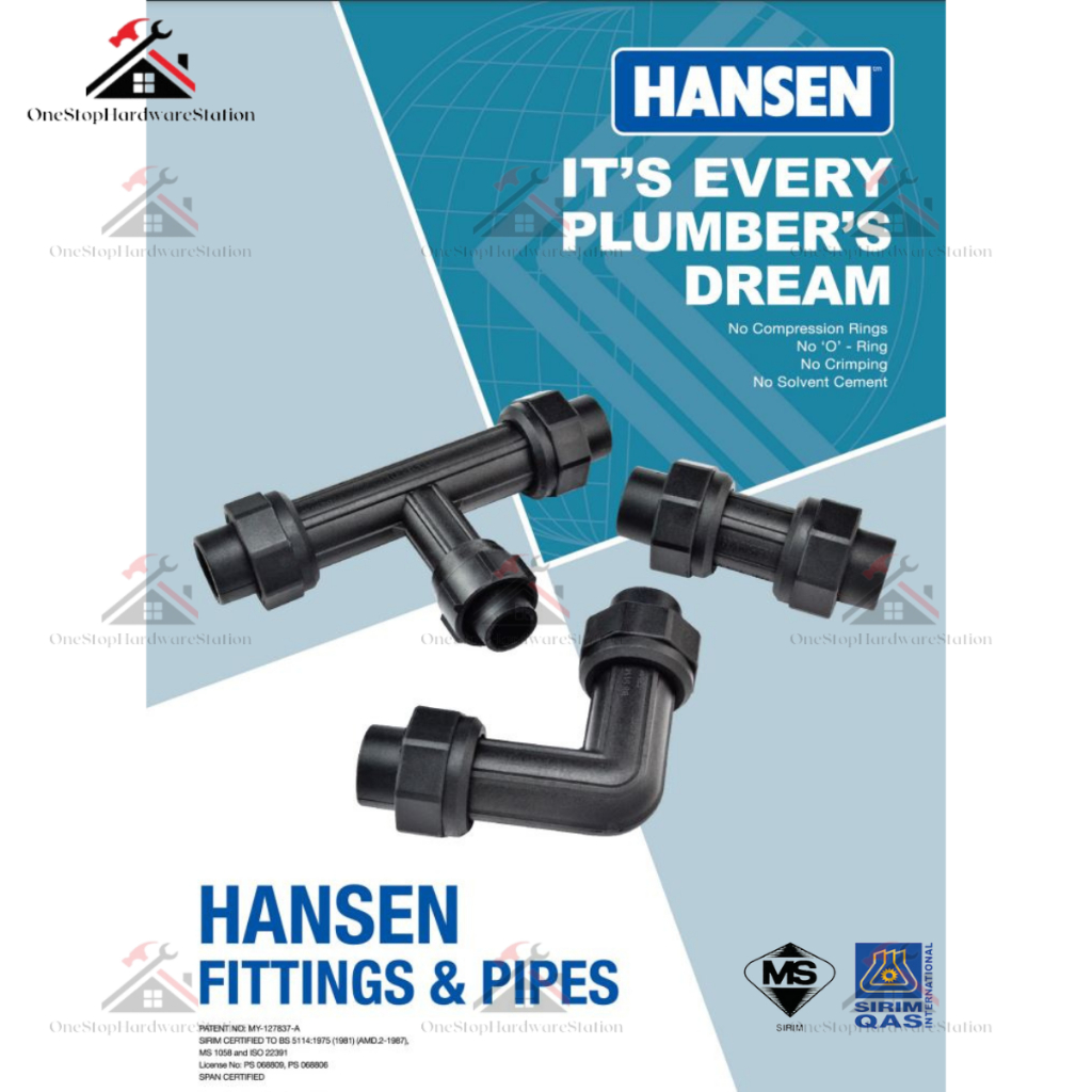 Hansen FITTING System, Female/Male Thread Adaptor, Female Elbow, Tank ...