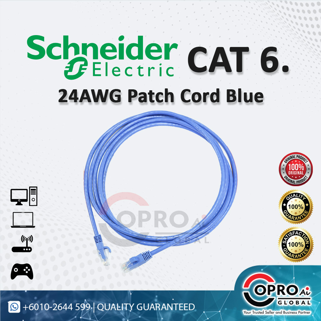 Schneider® Actassi Genuine UTP Cable Assembly Cat6 Blue 1/2/3/5/10/15 ...