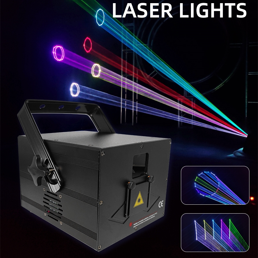 Full Color 3D Effect 3000MW RGB Laser Scanner Lights DJ Party Bar Laser ...