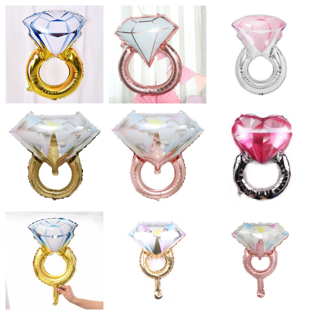 [Ready Stock] Diamond Ring Themed Foil Balloon Wedding Marriage Bride ...