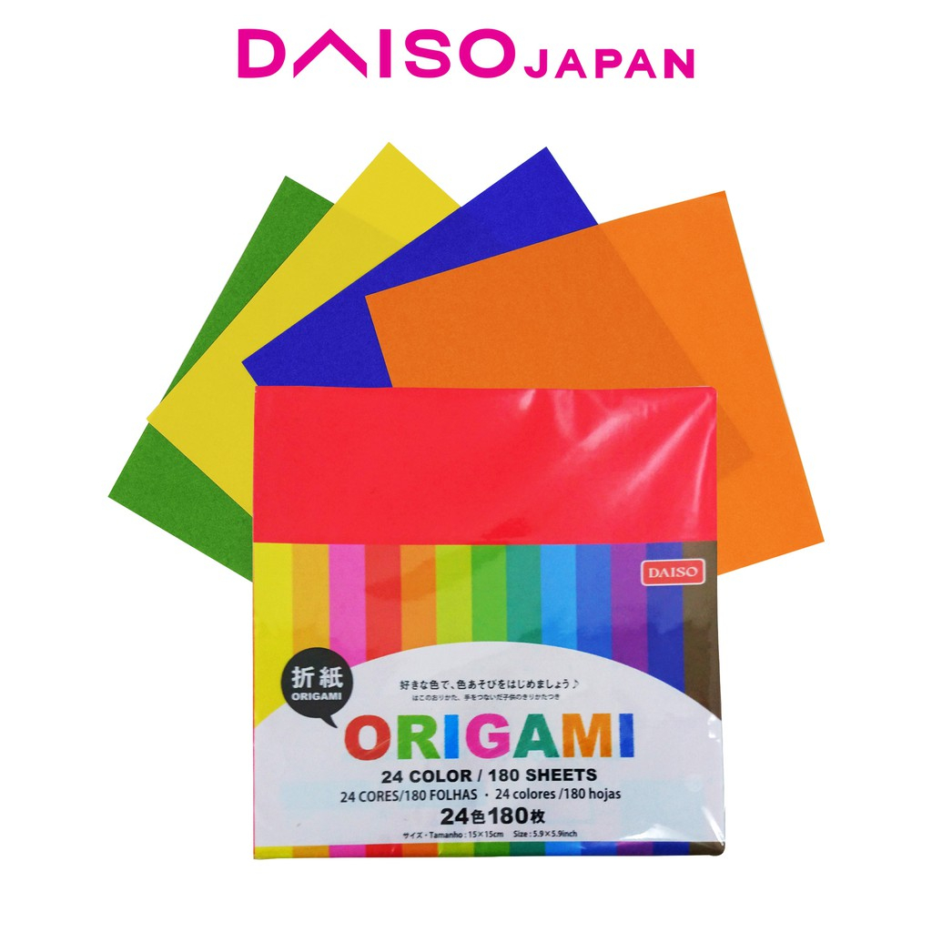 Daiso Origami Paper 24 Colors 180 Sheets [RAK 816] | Shopee Malaysia
