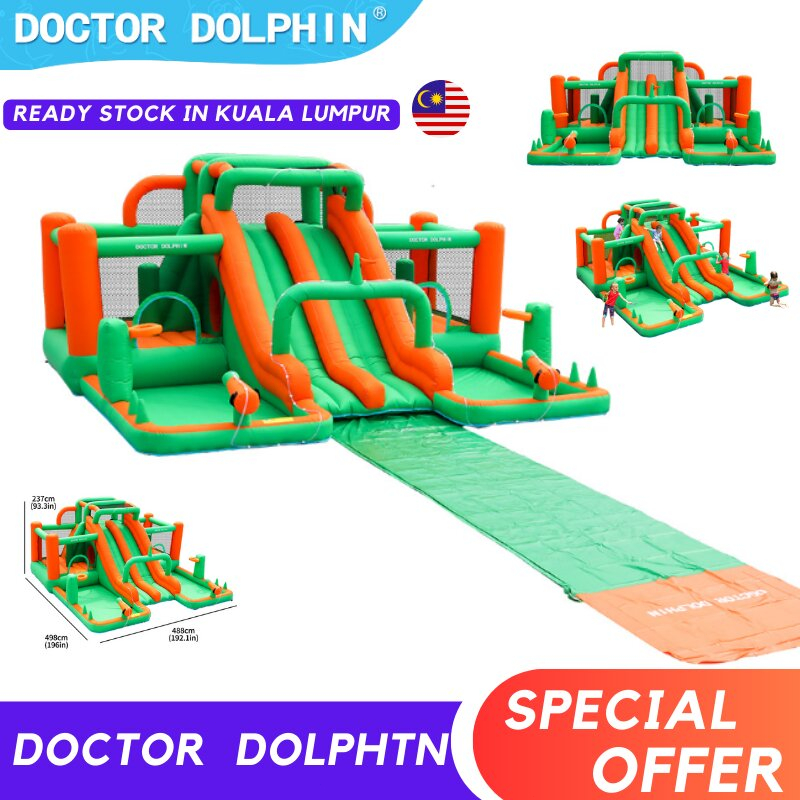 Spot goods Large inflatable slide castle swimming pool outdoor ...