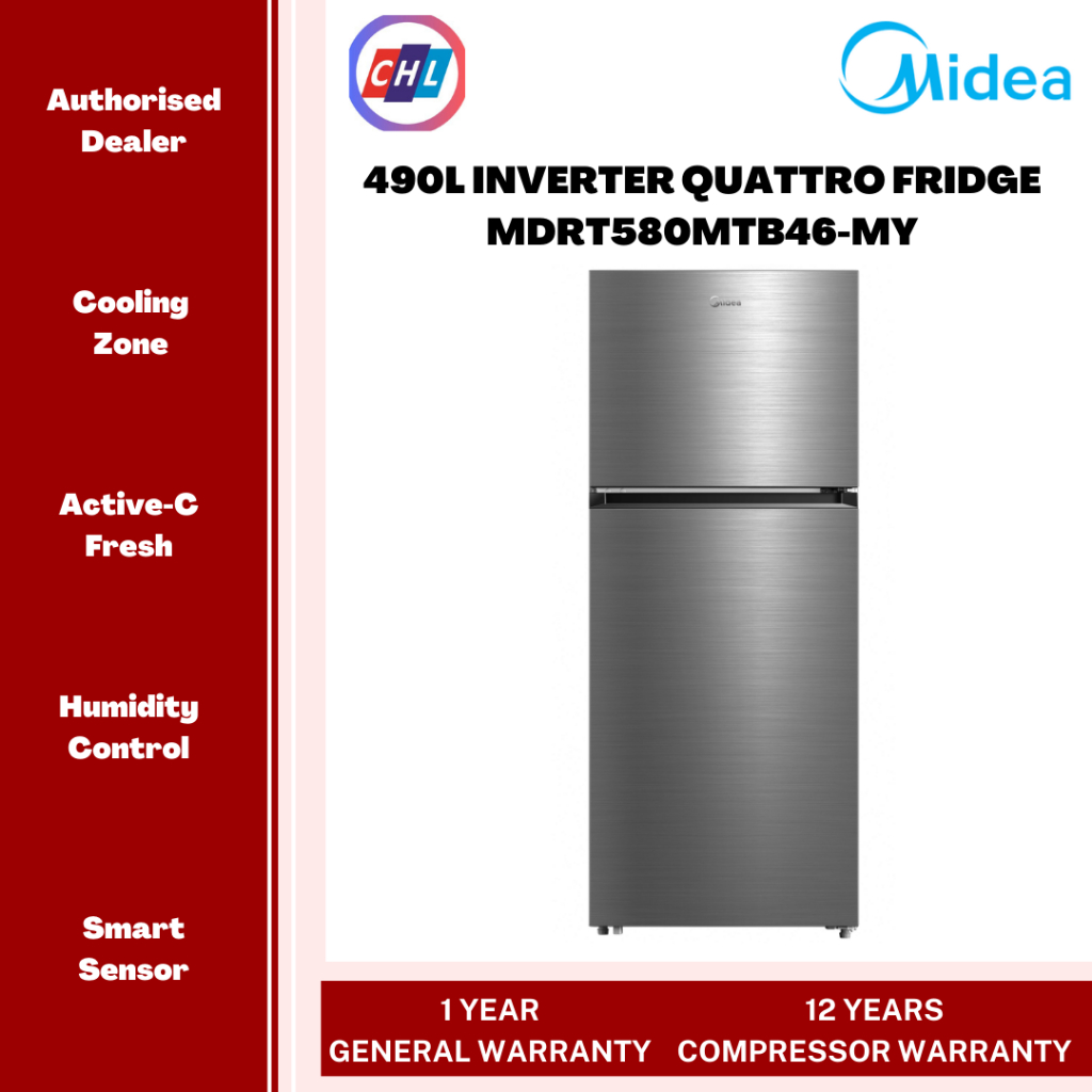 MIDEA (AUTHORISED DEALER+READY STOCK) 490L INVERTER QUATTRO 2DOOR ...