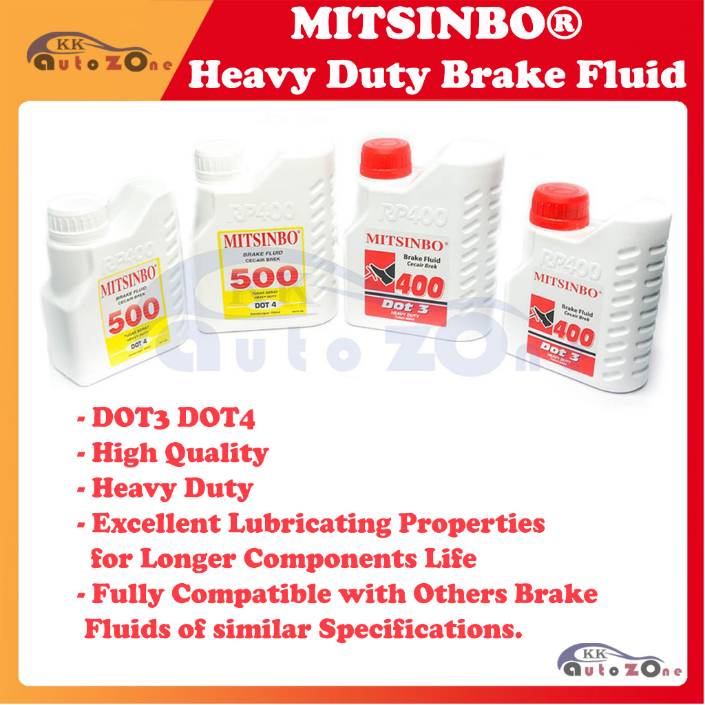 Genuine MITSINBO Heavy Duty Brake Fluid 400/500 DOT3 DOT4 350ml 700ml ...