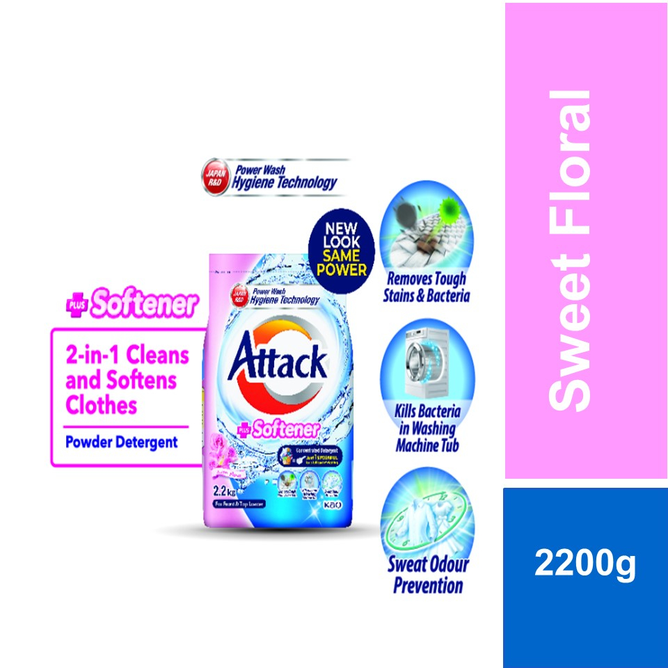Attack Detergent Plus Softener Sweet Floral Concentrate Detergent ...