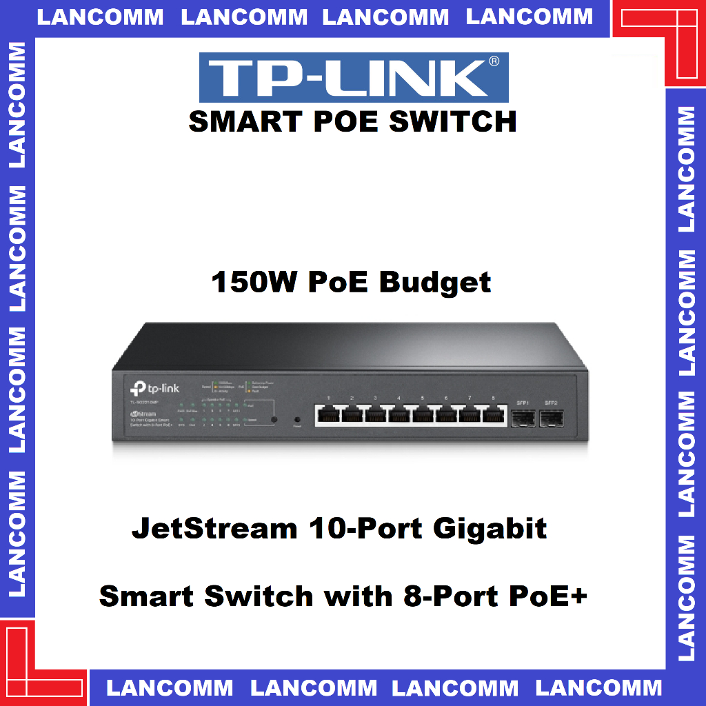 TP-LINK TL-SG2210MP JetStream 10-Port Gigabit Smart Switch with 8-Port ...