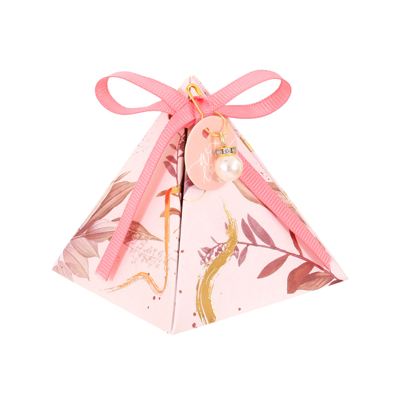 100pcs Triangular Pyramid Flower Gift Box Wedding Favors Packaging ...