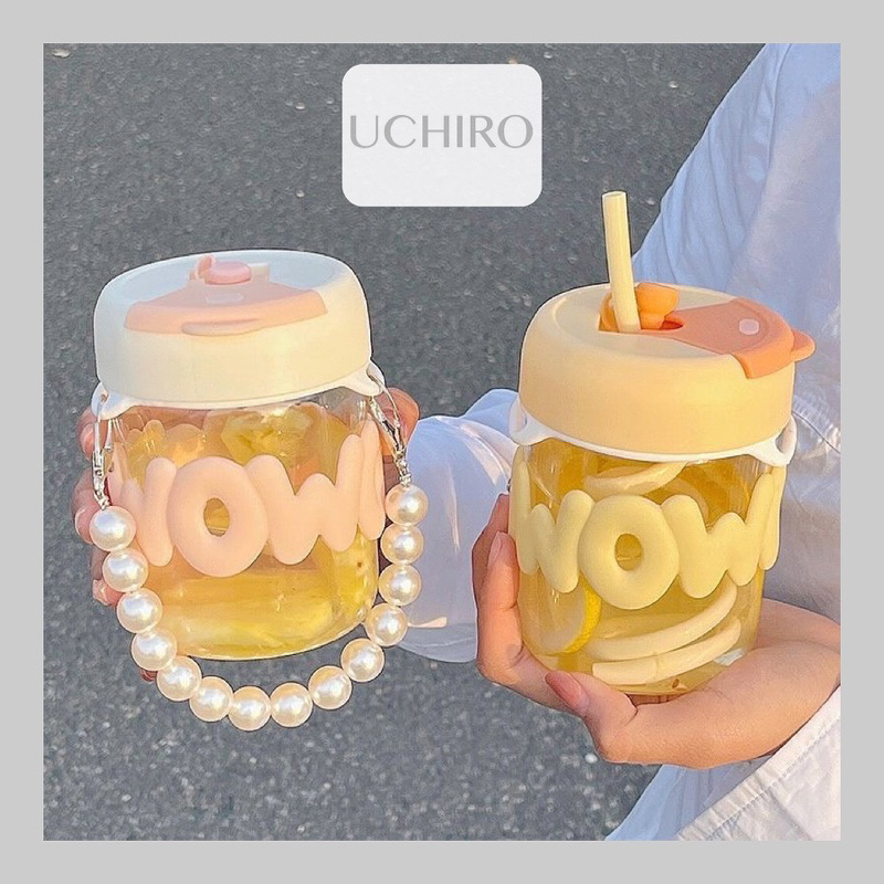 Cute Thermos Straw Cup with Lid Heat Cold Resistant Iced Water Bottle ...