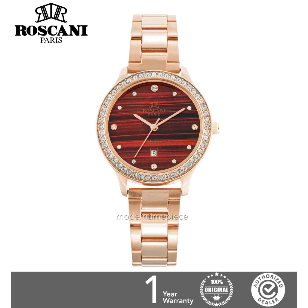 ROSCANI E80 Series Gemstone Stainless Steel Woman's Watch (Free Leather ...
