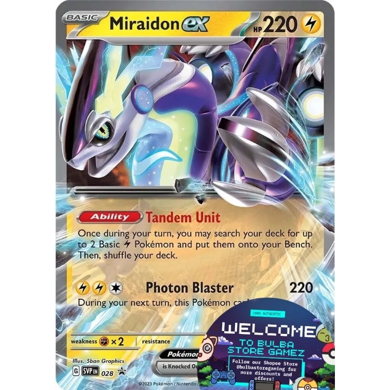 Miraidon Ex Promo SVP028 Pokemon TCG Card Game Scarlet & Violet Promo ...