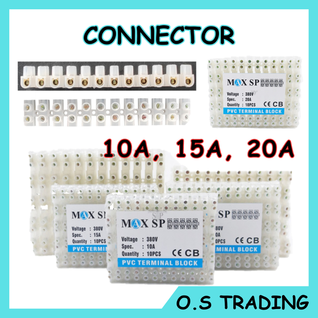 [One Row Only] MAX SP 10A / 15A / 20A PVC Wire Cable connector Terminal ...