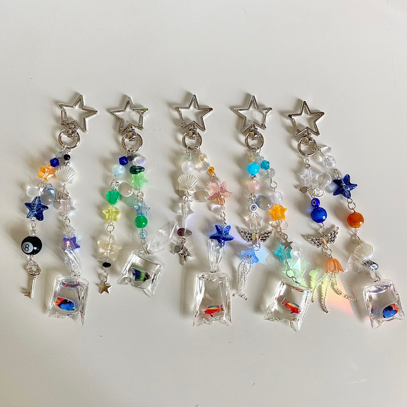 Y2K Fish Jellyfish Beads Keyring Keychain | Shopee Malaysia
