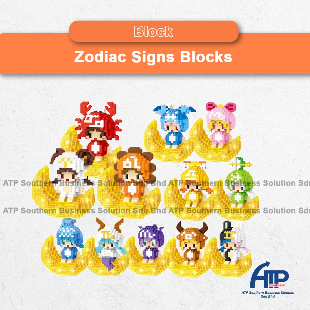Zodiac Sign Building Blocks Cute Multidesign Building Blocks Indoor ...