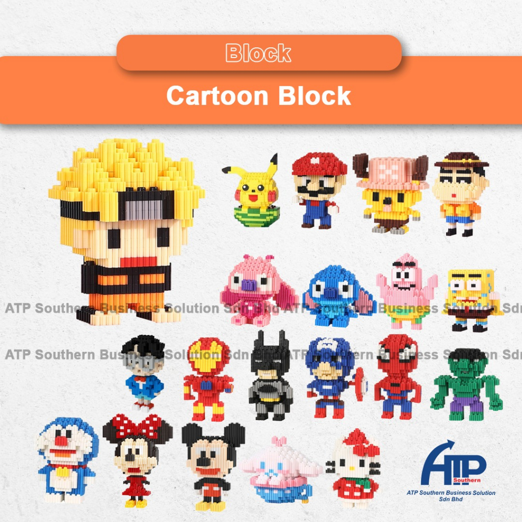 Cute Cartoon Character Building Blocks Micro Mini Block DIY Self ...