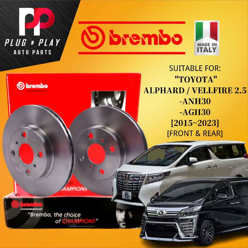 BREMBO TOYOTA NEW ALPHARD / VELLFIRE 2.5 ANH30 , AGH30 [2015~2023 ...