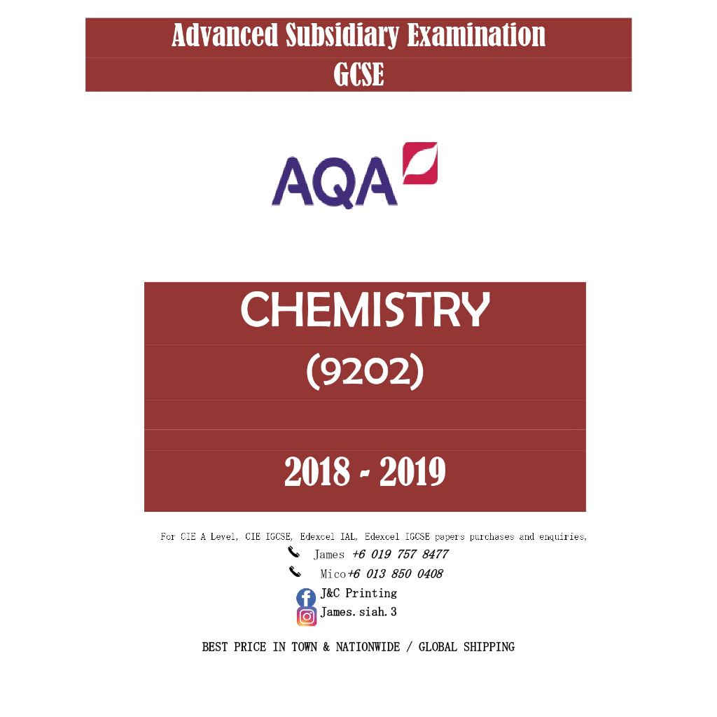 AQA Past Year Papers CHEMISTRY (9202) GCSE | Shopee Malaysia
