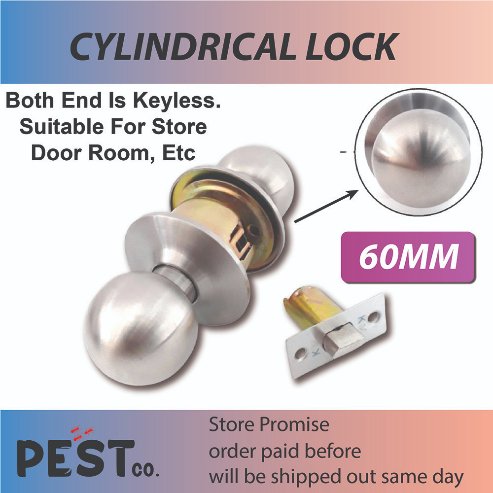 Keyless Hard Lock Cylindrical Lock Door Lock Set 6873SS | Shopee Malaysia