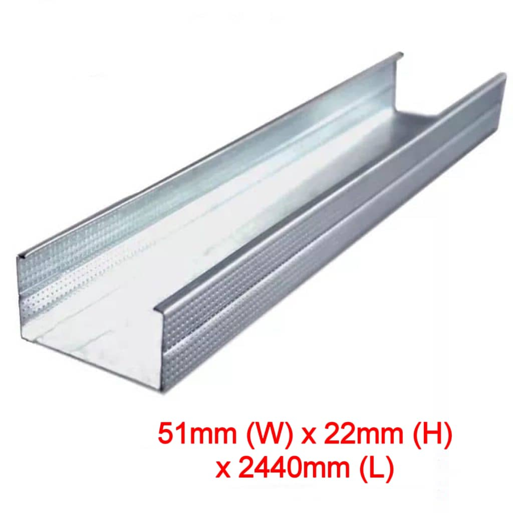 8 Feet Partition Besi Drywall Metal Stud U-Purlin W42mm x H20mm x ...