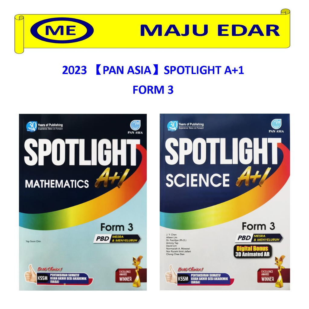 2023 【PAN ASIA】 SPOTLIGHT A+1 FORM 3 MATHEMATICS / SCIENCE | Shopee ...