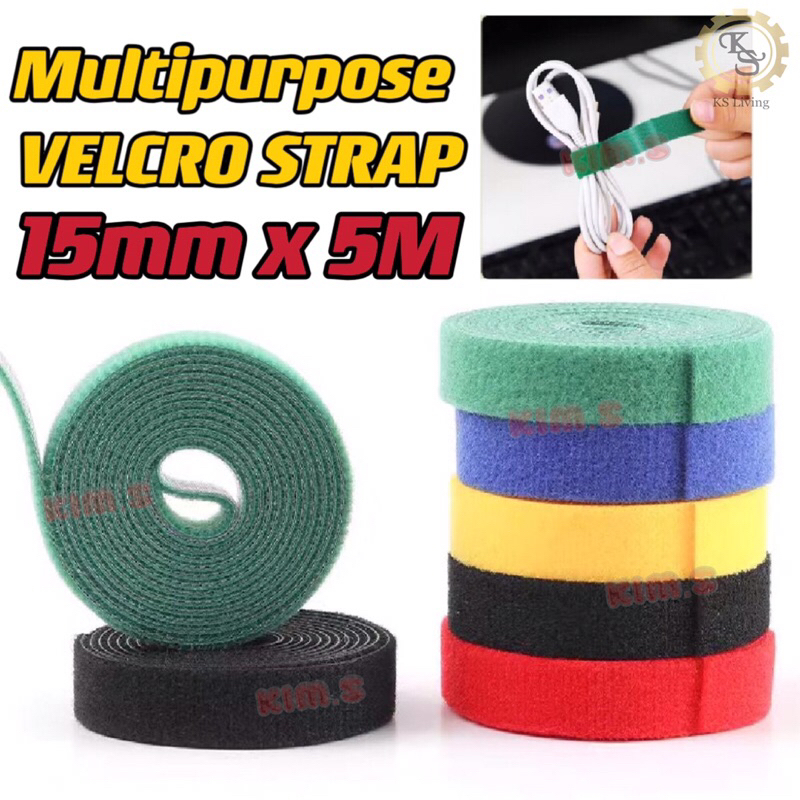 Kim.S 15mm x 5M Multipurpose Velcro Strap Reusable Cable Tie Fastener ...