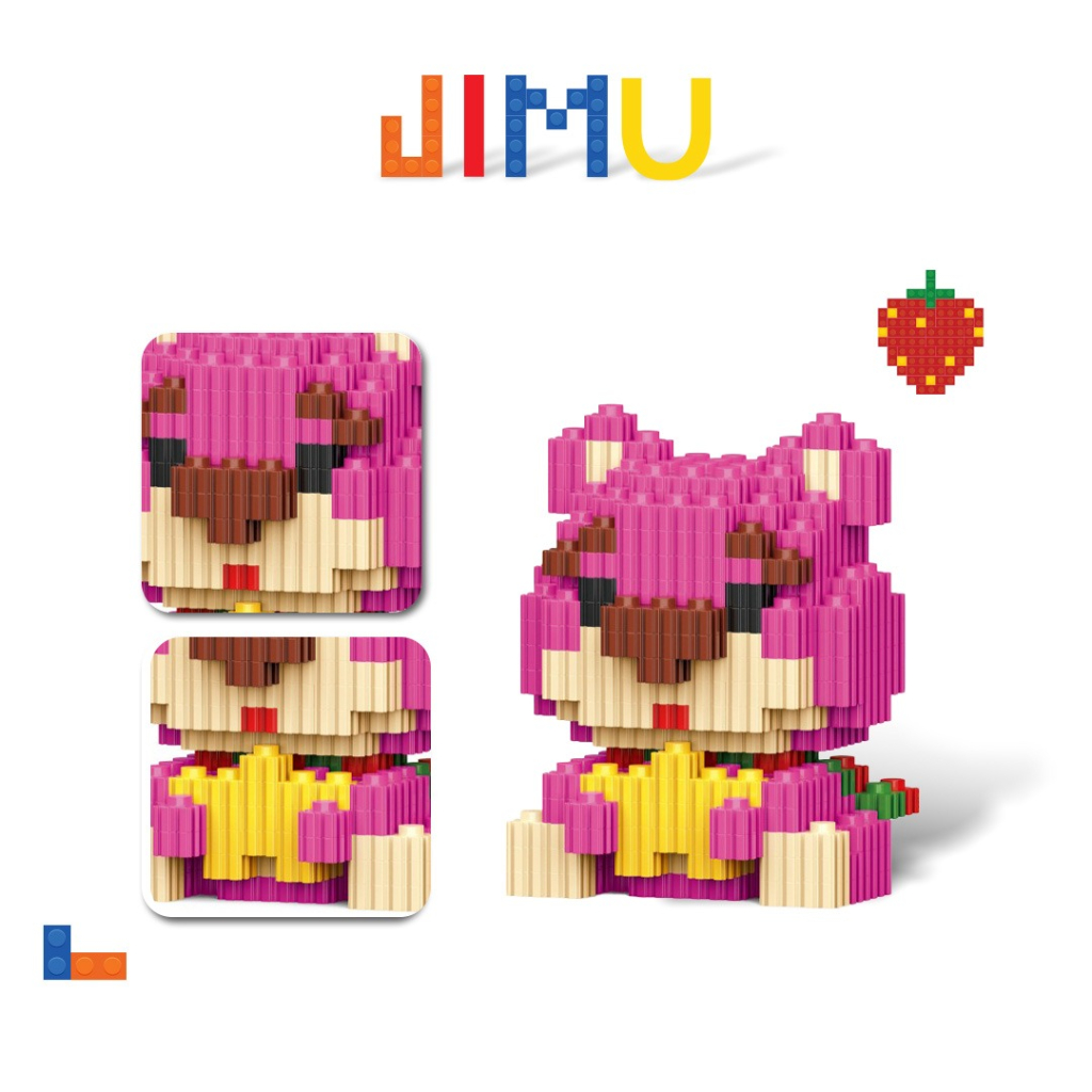 JIMU Strawberry Bear Block Series C5025 Cute Star Bear Building Block ...