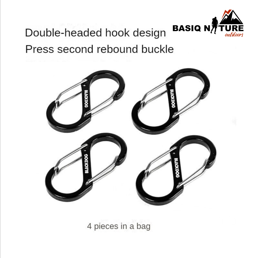 BasiqNature Blackdog Carabiner S Hook D Buckle Double Head Lock ...