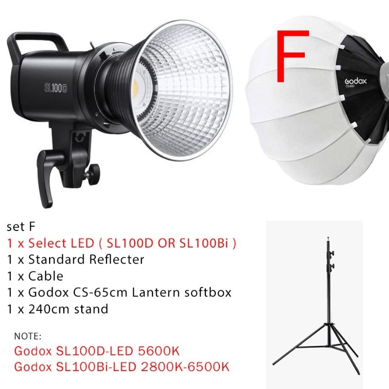 Godox SL-100D & SL100Bi SL100D LED Video Light Package Combo Kit Set ...
