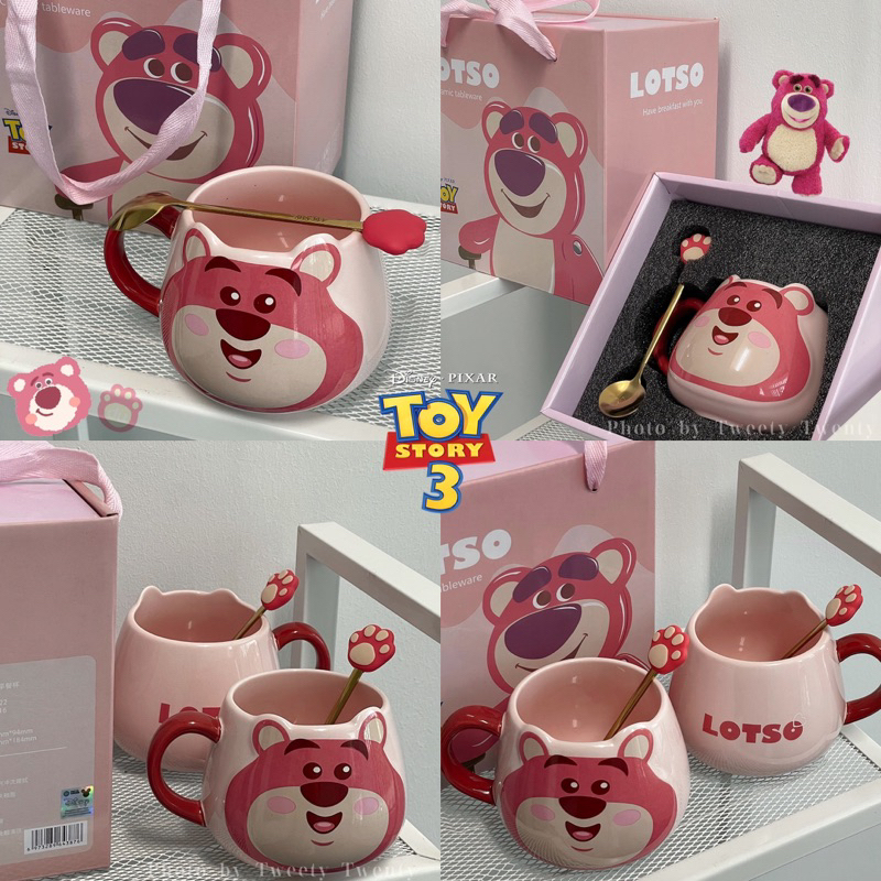 Disney Toystory Lotso Strawberry Bear Ceramic Mug Glass Cup Tableware ...